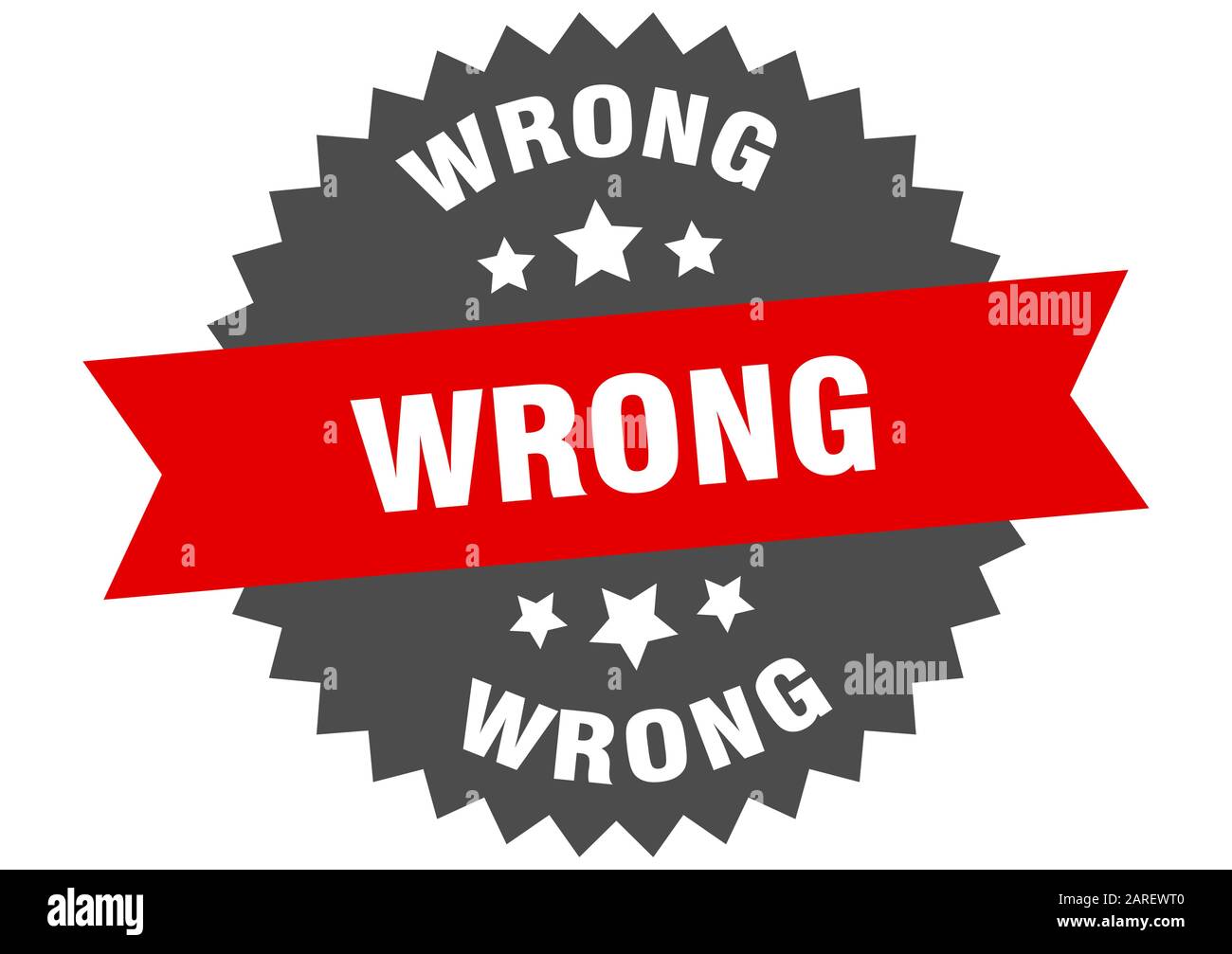 wrong sign. wrong circular band label. round wrong sticker Stock Vector ...