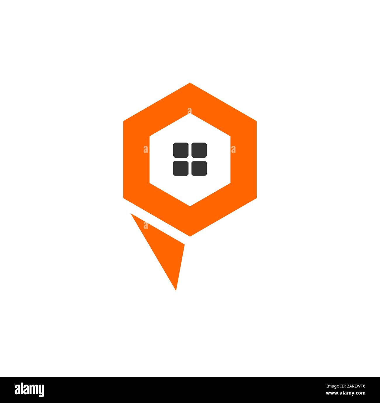 symbol vector of letter p house polygon hexagonal simple geometric ...