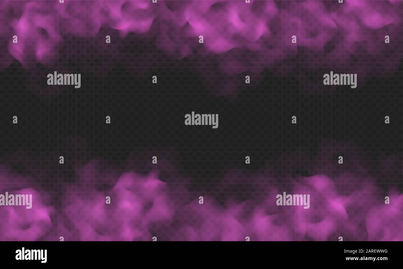 Pink fog or smoke cloud isolated on transparent background. Realistic ...