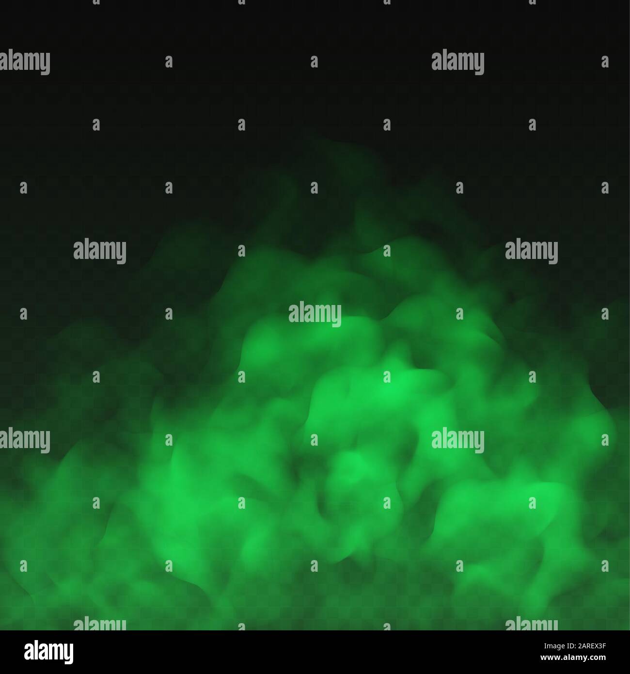 Green fog, bad smell or toxic smoke cloud isolated on transparent ...