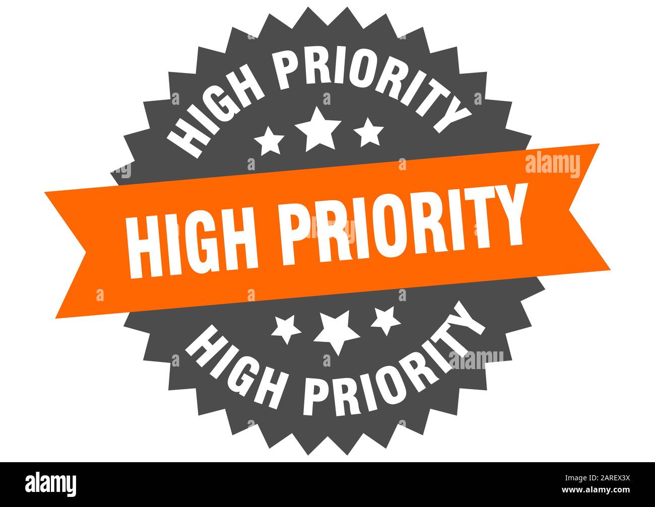 high priority sign. high priority circular band label. round high ...