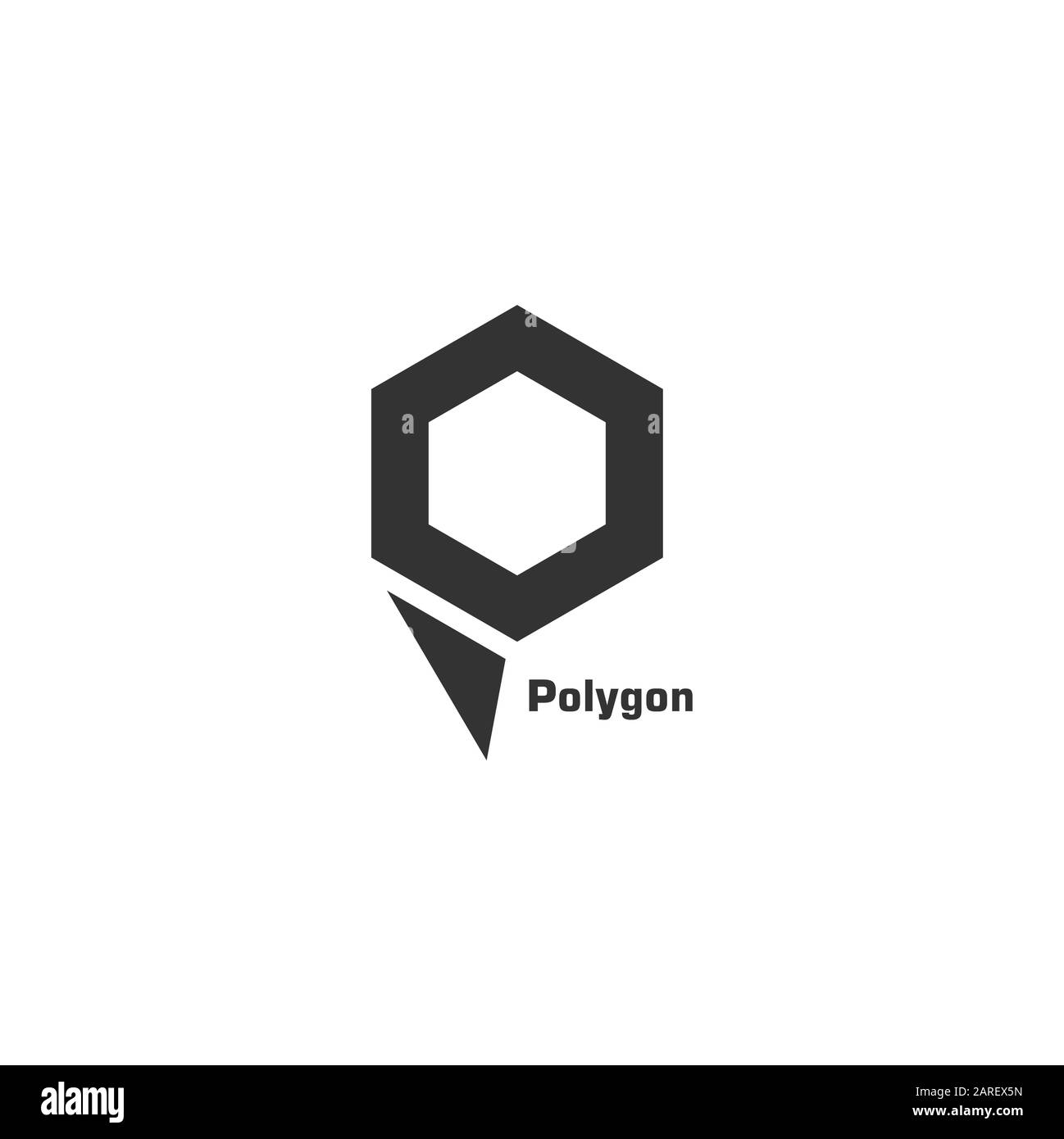 symbol vector of letter p polygon hexagonal shape design Stock Vector ...