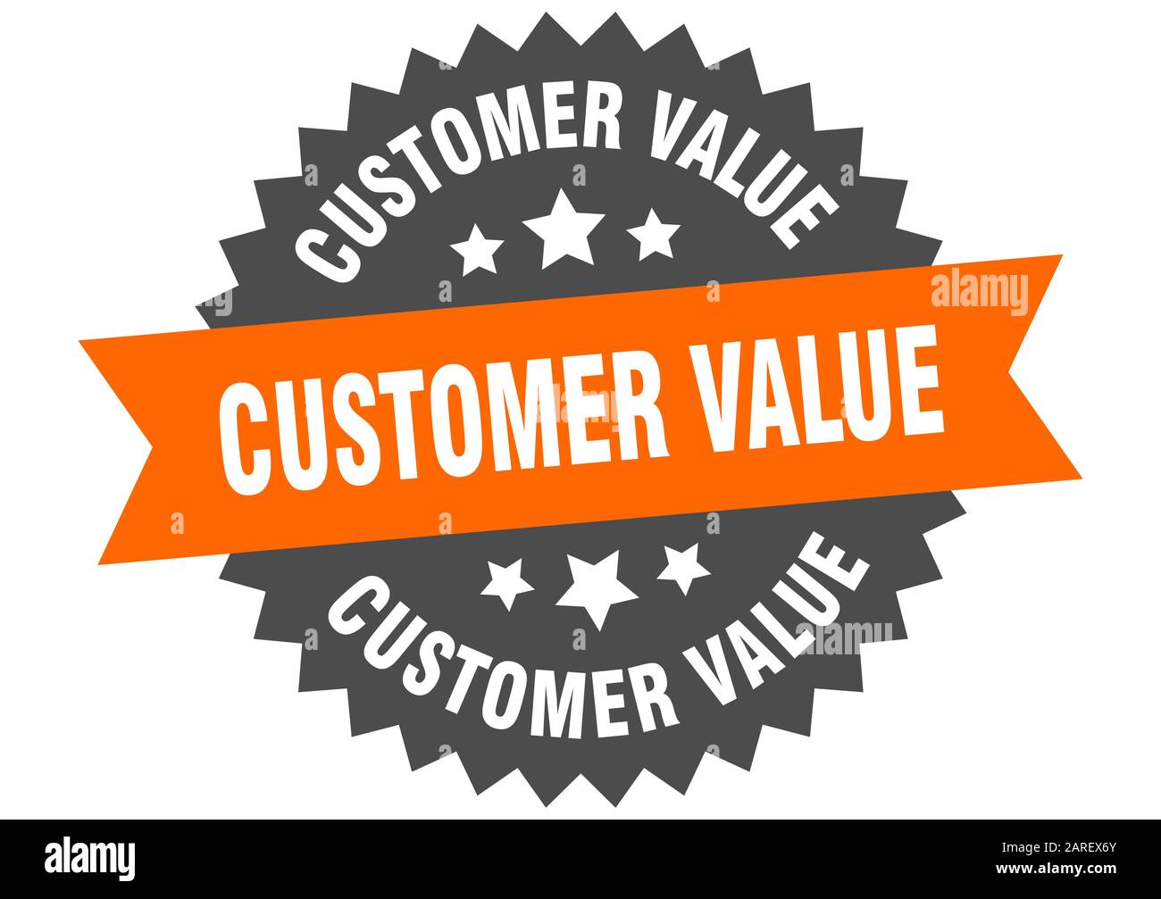 customer value sign. customer value circular band label. round customer ...