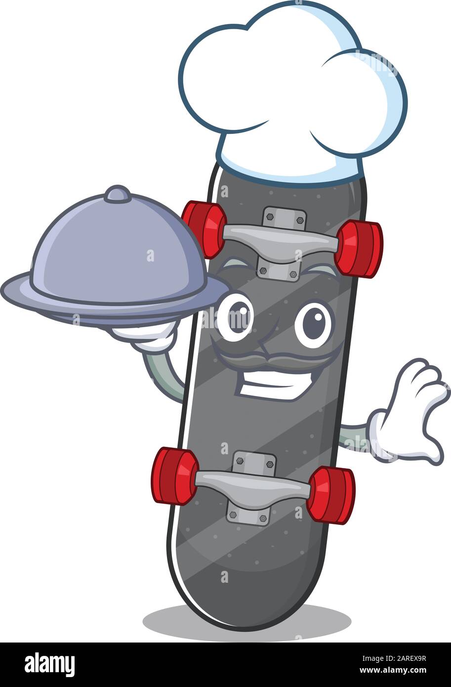 cartoon design of skateboard as a Chef having food on tray Stock Vector ...