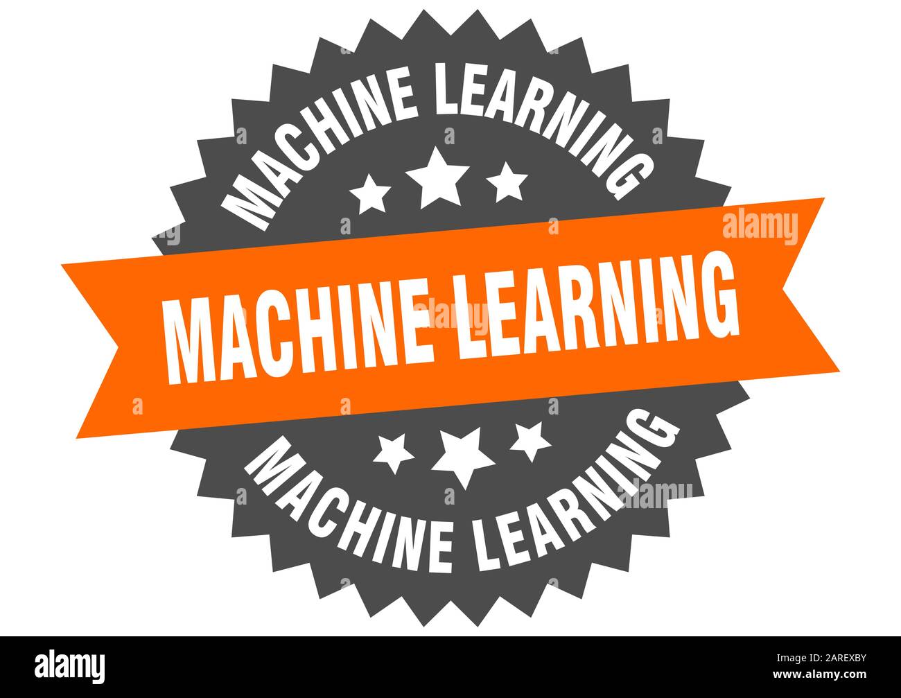 machine learning sign. machine learning circular band label. round ...