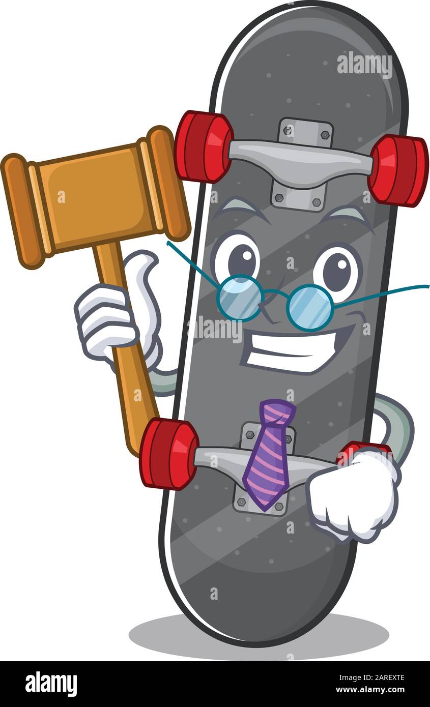 Smart Judge skateboard in mascot cartoon character style Stock Vector ...