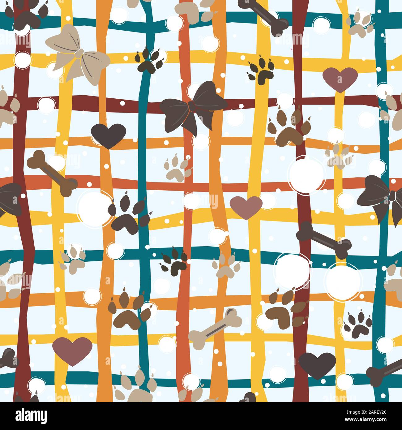 Seamless Dog Paw Pattern. Vector Illustration Stock Vector Image & Art ...