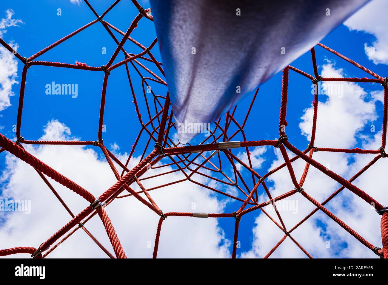 Rope-ladder web in a playground where children can develop their ...