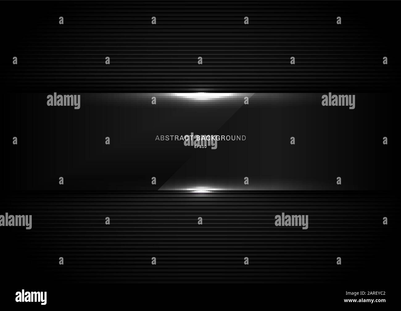 Abstract background black glass panel glossy with lighting. Vector ...