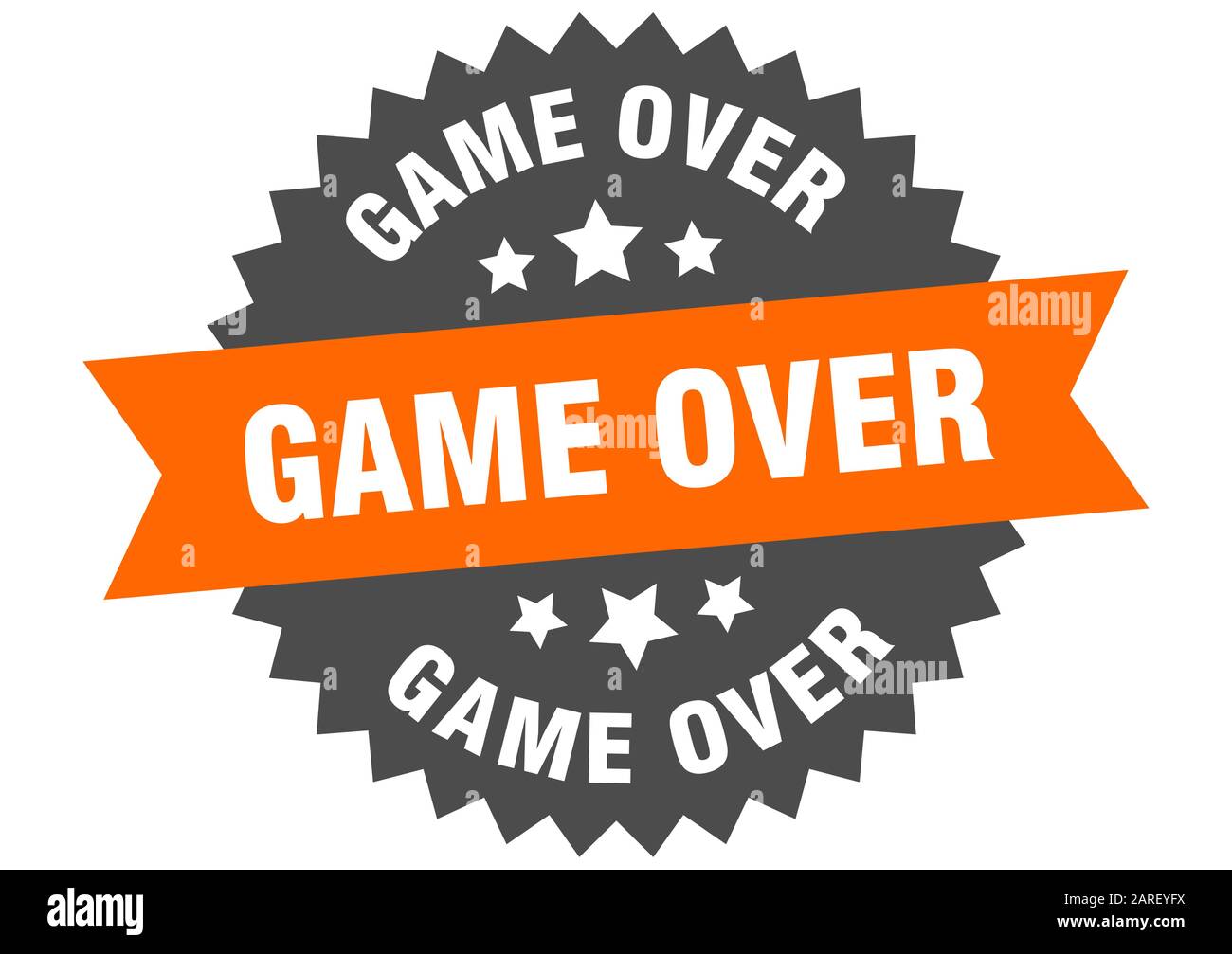 game over sign. game over circular band label. round game over sticker ...