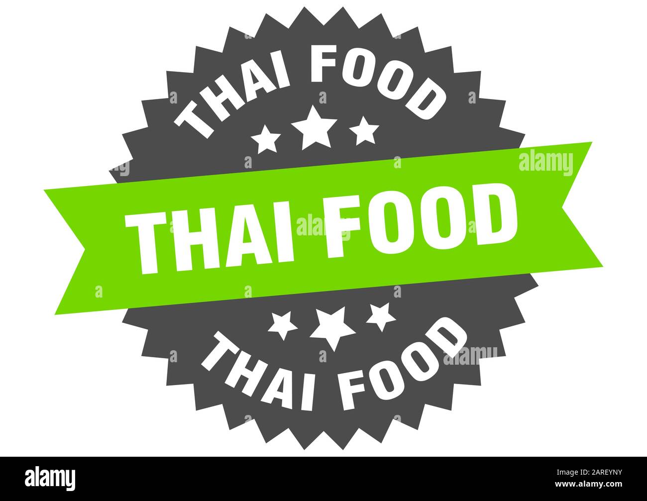 thai food sign. thai food circular band label. round thai food sticker ...