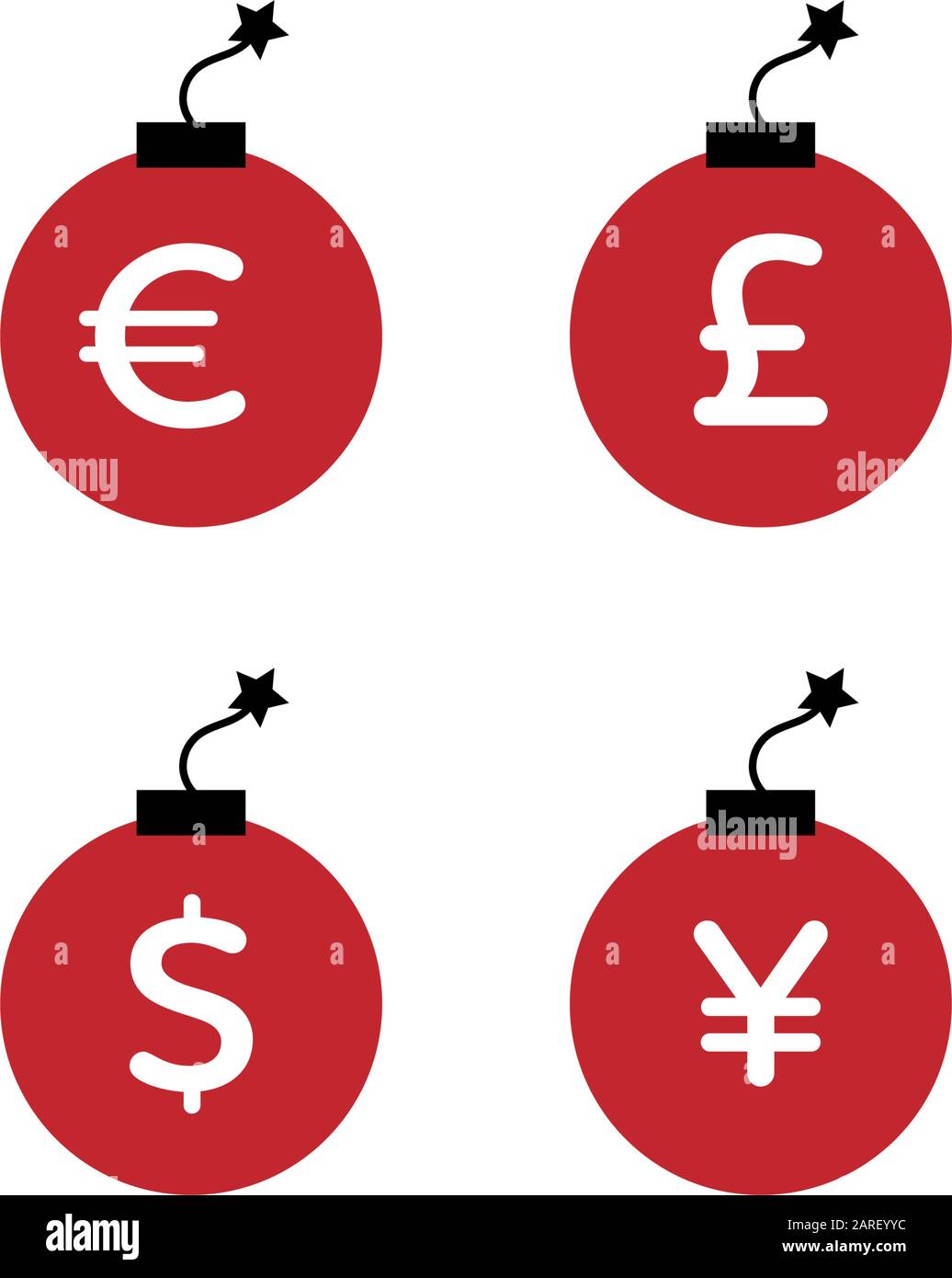 Money Bomb. Money crisis concept illustration. Ignited bomb with ...