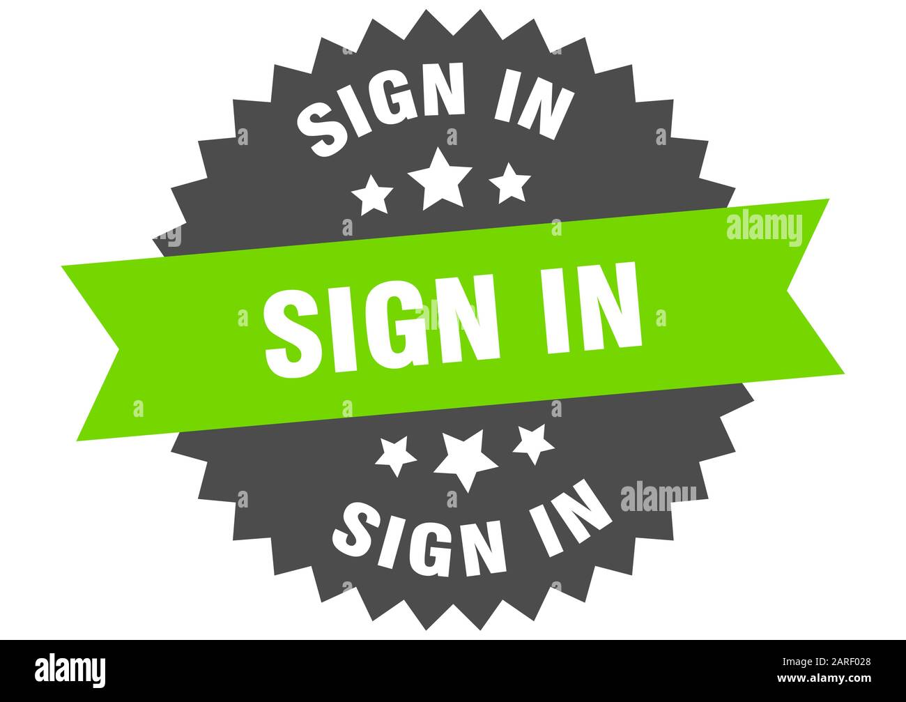sign in sign. sign in circular band label. round sign in sticker Stock ...
