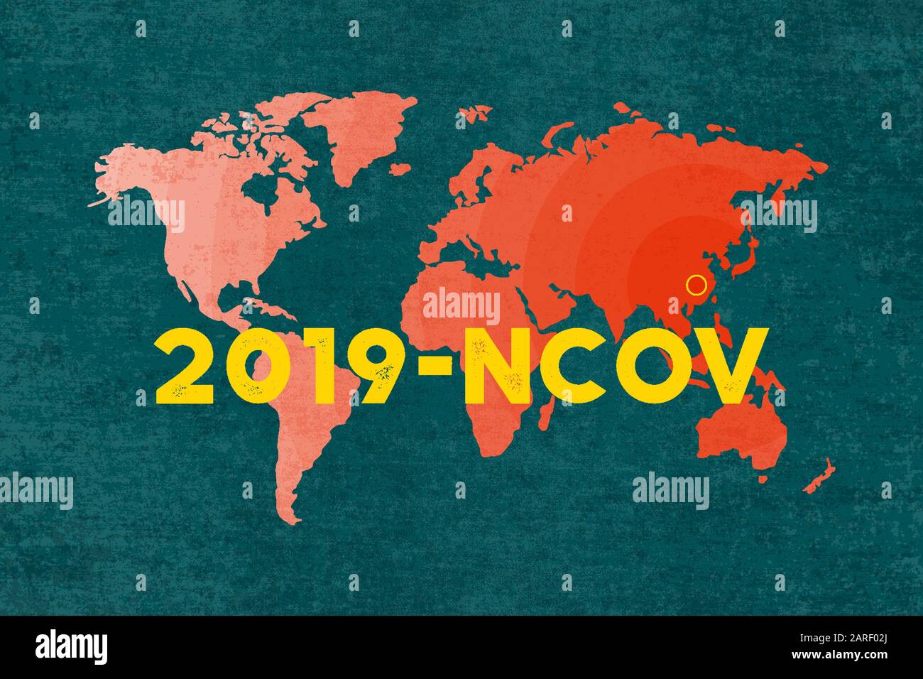 Map of the World with marked Wuhan as source of viral infection ...