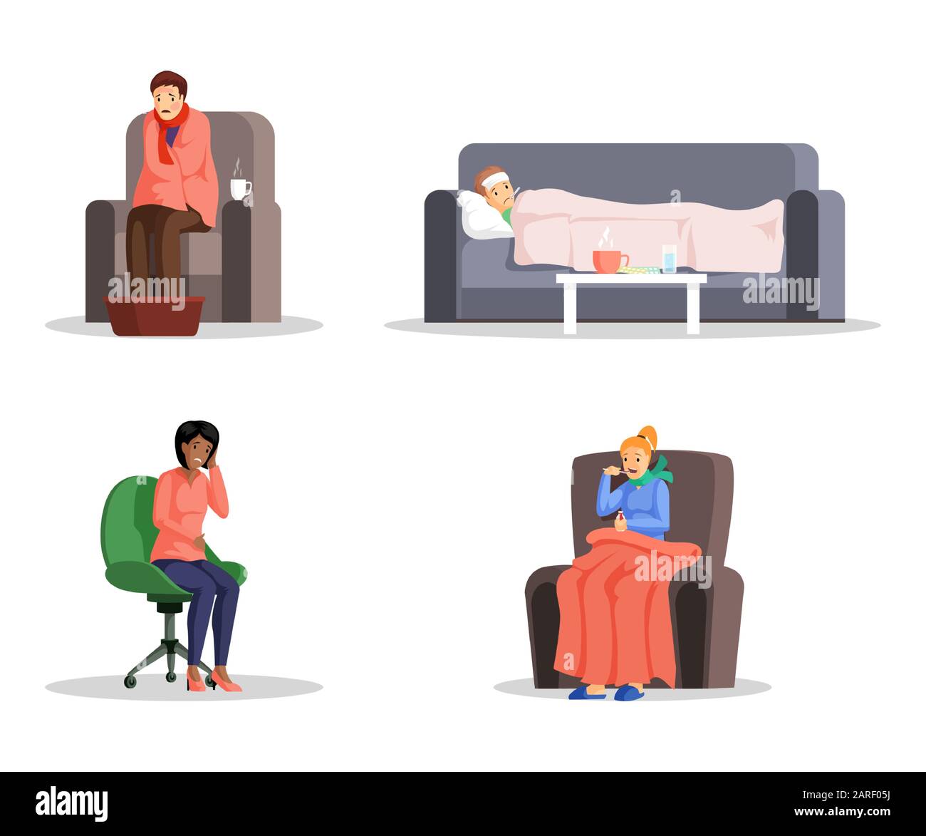 Cold sickness flu treatment Stock Vector Images - Alamy