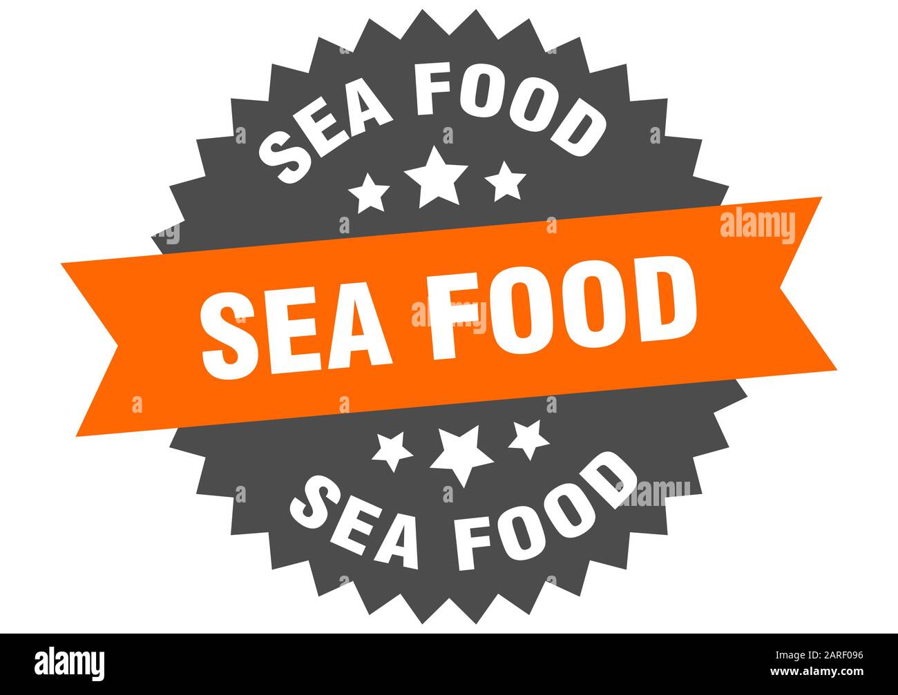 sea food sign. sea food circular band label. round sea food sticker ...