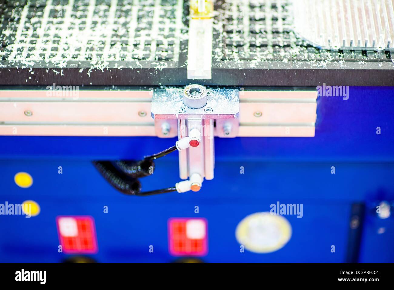 Metalworking CNC milling machine. Cutting metal modern processing ...