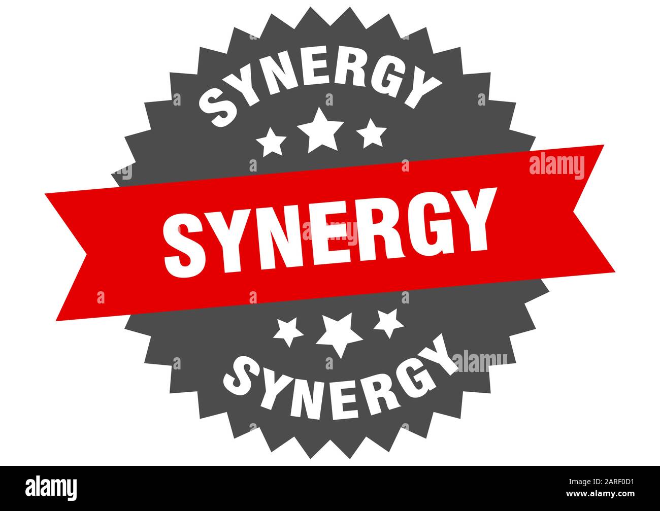 synergy sign. synergy circular band label. round synergy sticker Stock ...