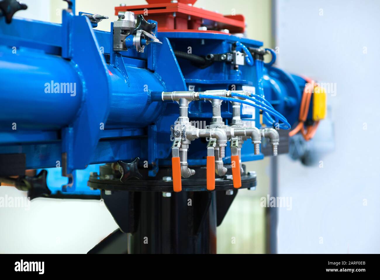 Ball valve on the water pipe. Gate valve. Control valve. Shutoff ...