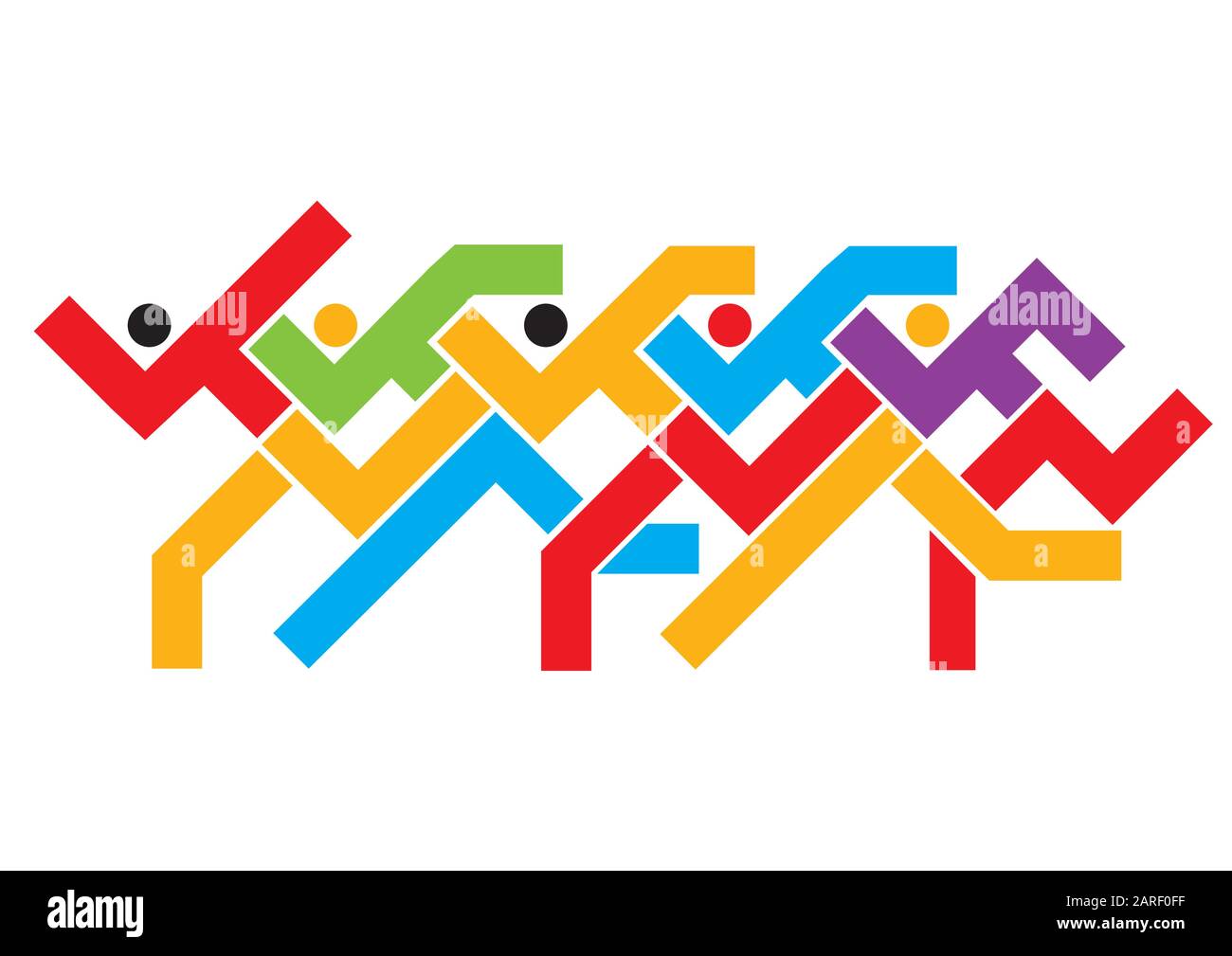 Marathon, running race. Colorful abstract stylized illustration of race ...