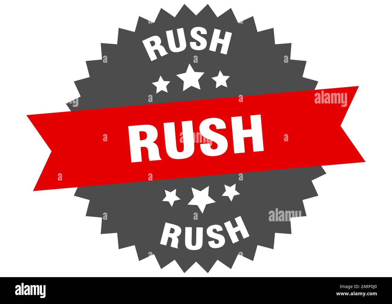 rush sign. rush circular band label. round rush sticker Stock Vector ...