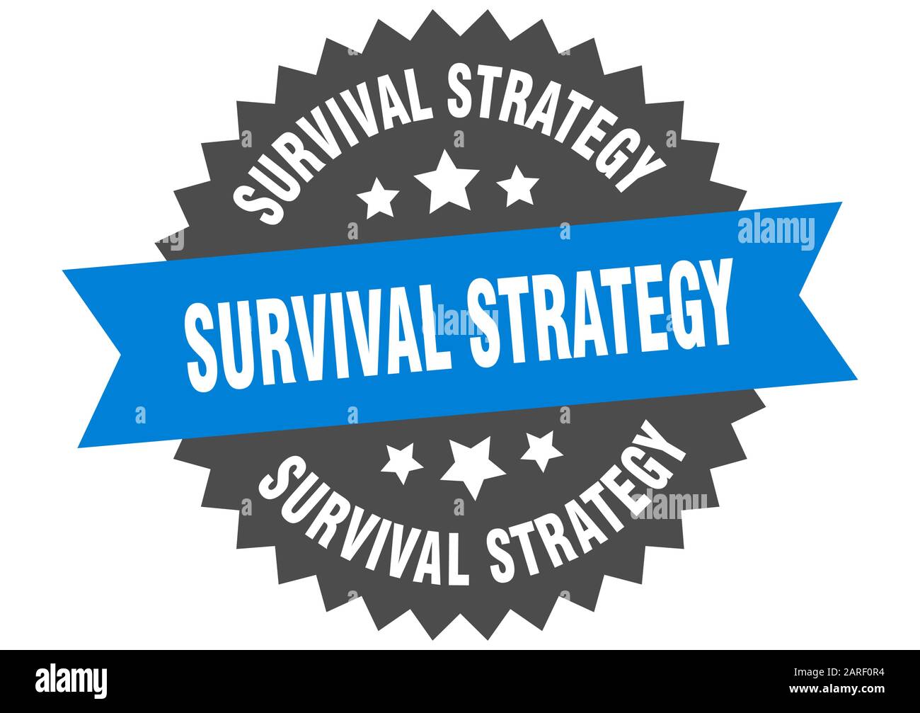 survival strategy sign. survival strategy circular band label. round ...
