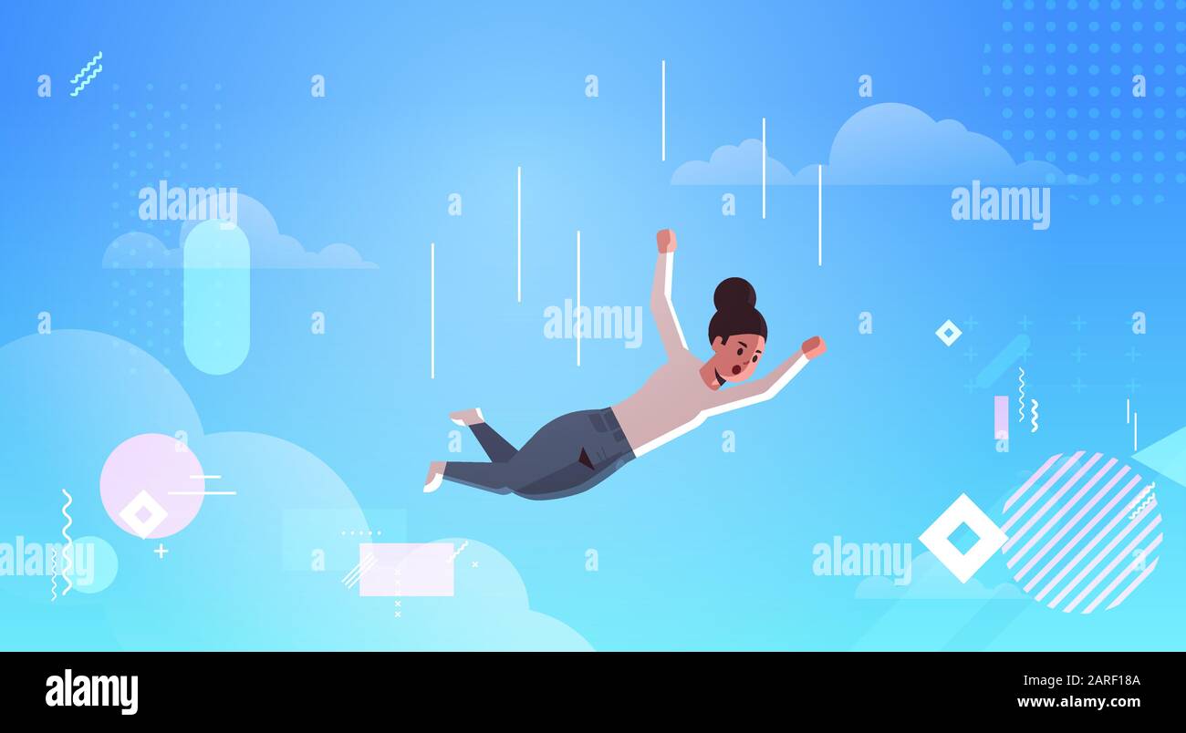 businesswoman falling down financial crisis bankruptcy concept ...