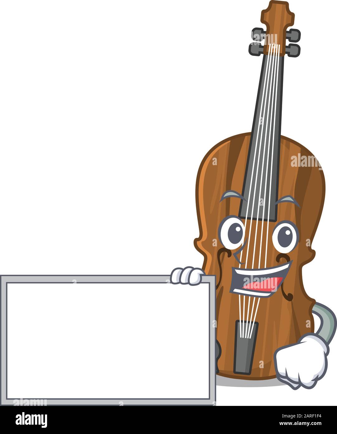 Funny violin cartoon character design style with board Stock Vector ...
