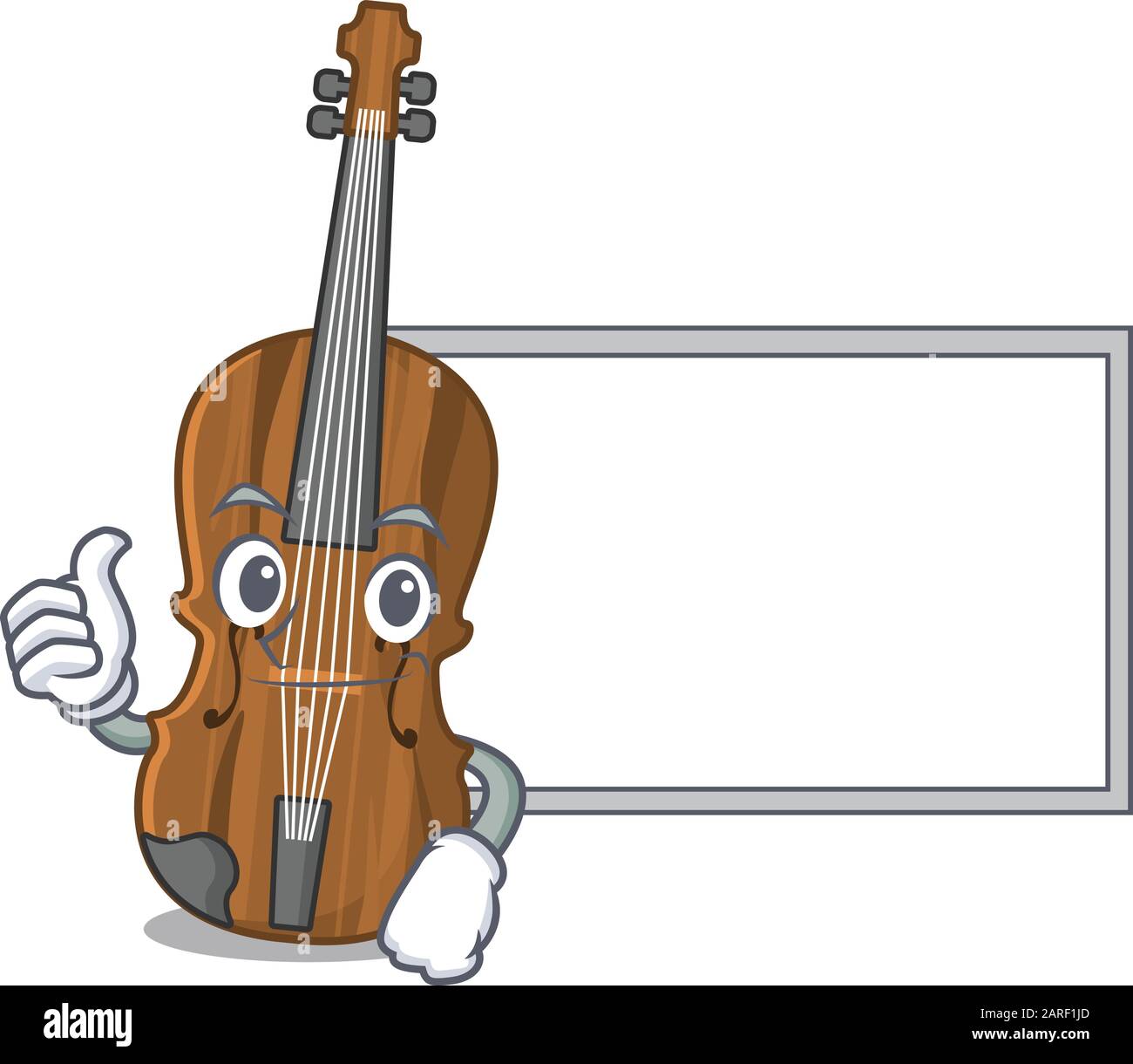 Thumbs up of violin cartoon design with board Stock Vector Image & Art ...