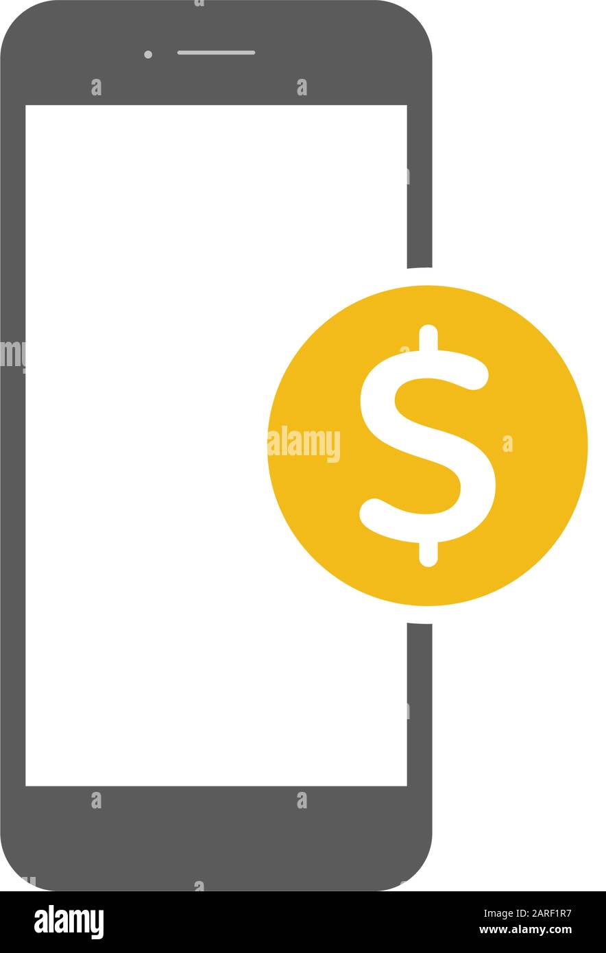 Payment with smartphone icon, online mobile payment sign isolated on white background Stock ...