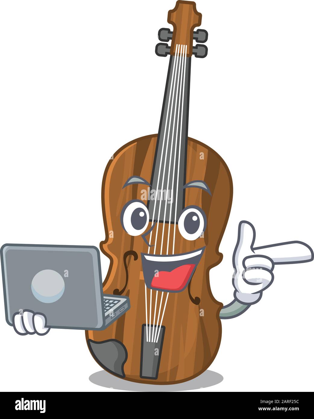 Smart character of violin working with laptop Stock Vector Image & Art ...