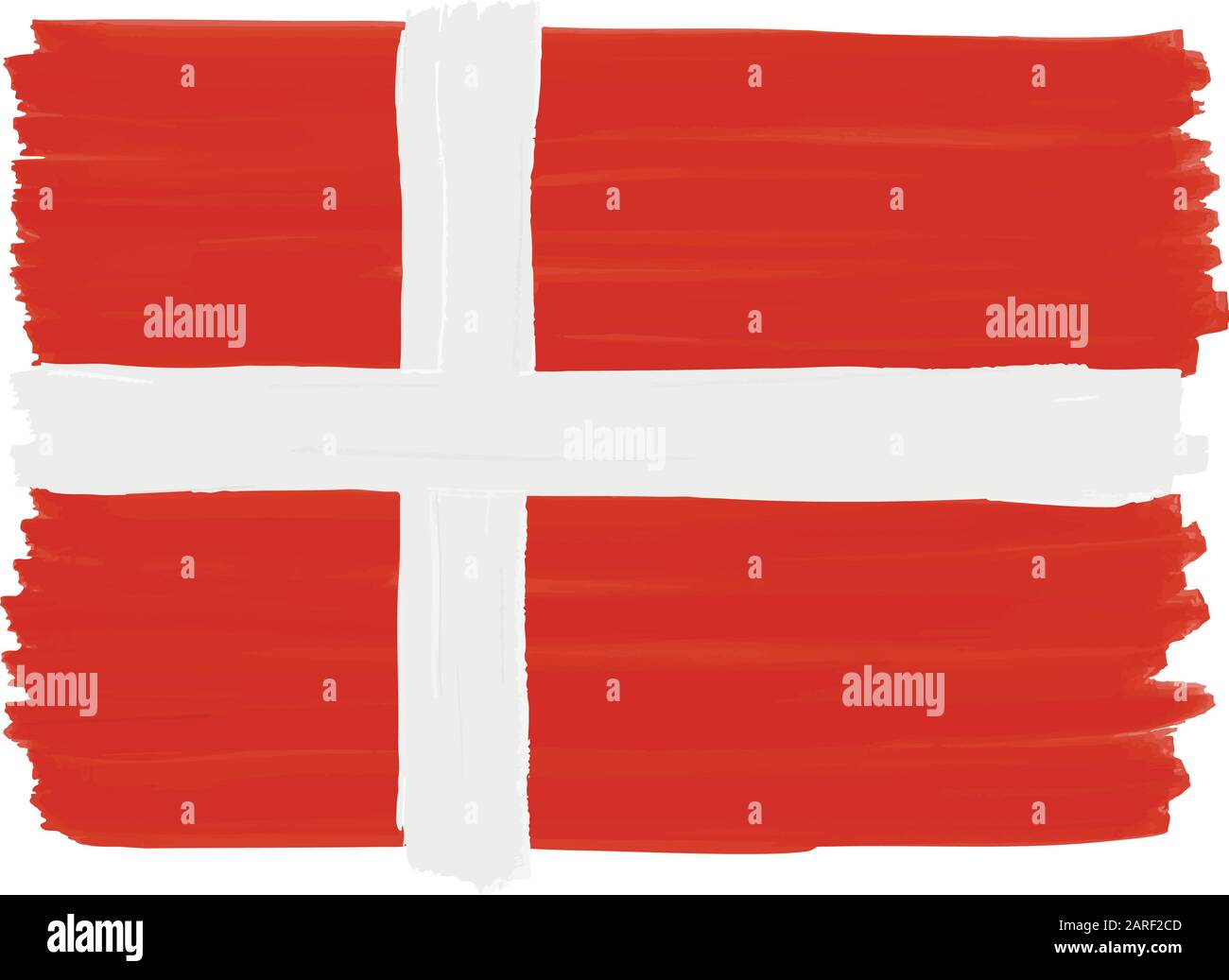 Flag symbol of Denmark painted, vector Stock Vector Image & Art - Alamy