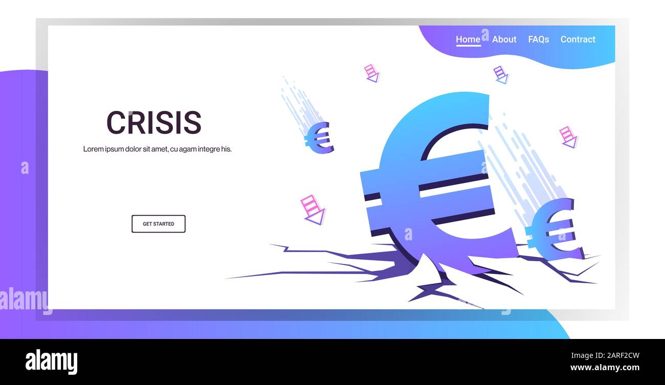 falling down euro symbol financial crisis bankrupt investment risk ...