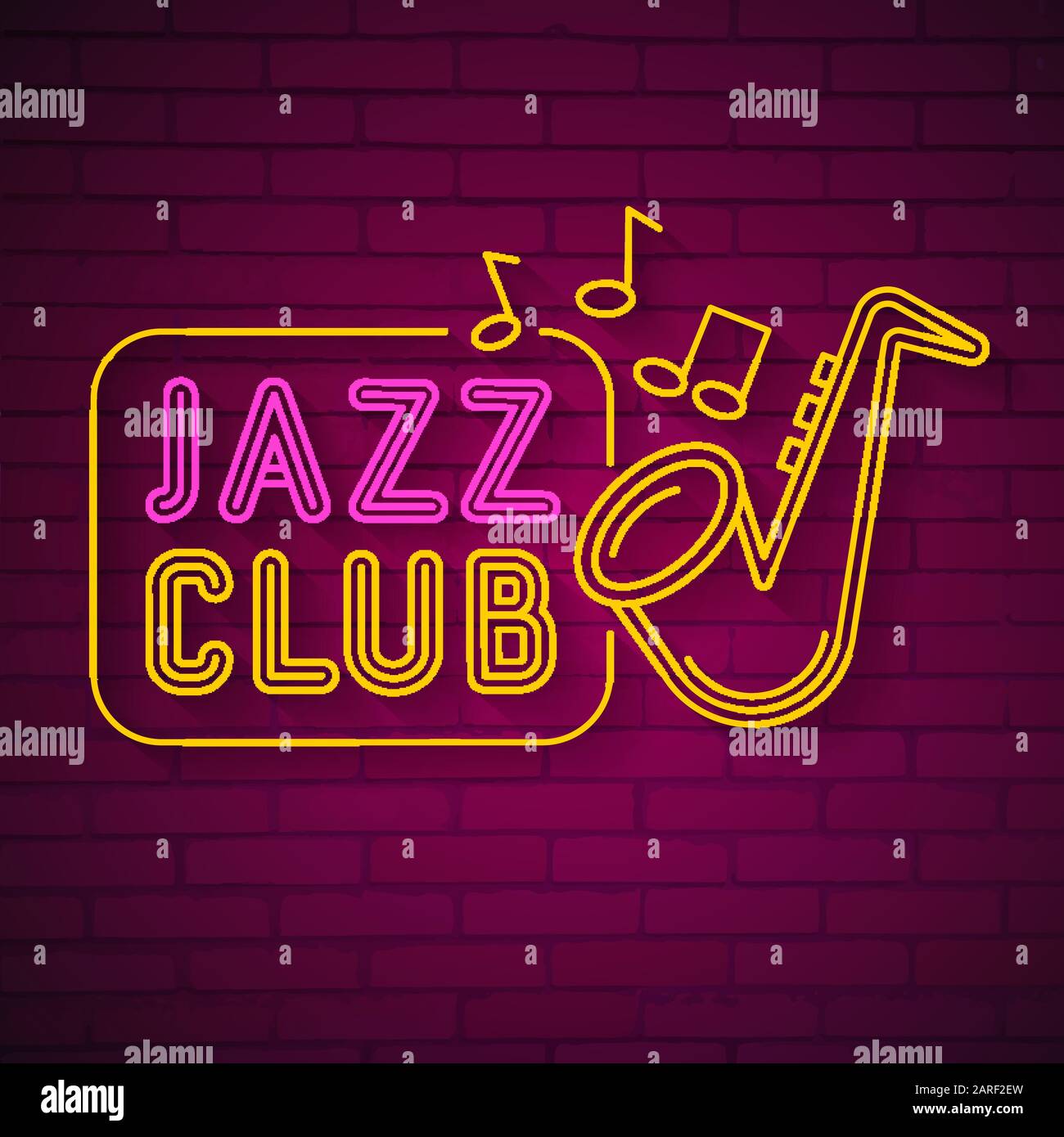 Neon Music Jazz Sign On A Dark Background. Vector Stock Vector Image ...