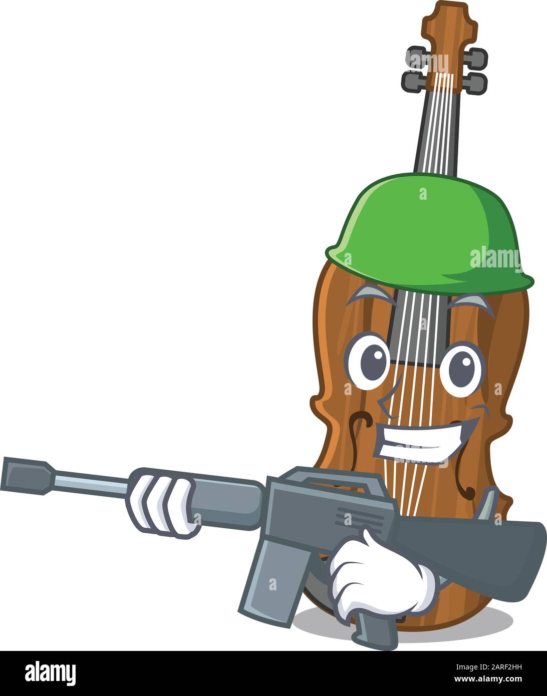 A cartoon design of violin Army with machine gun Stock Vector Image ...