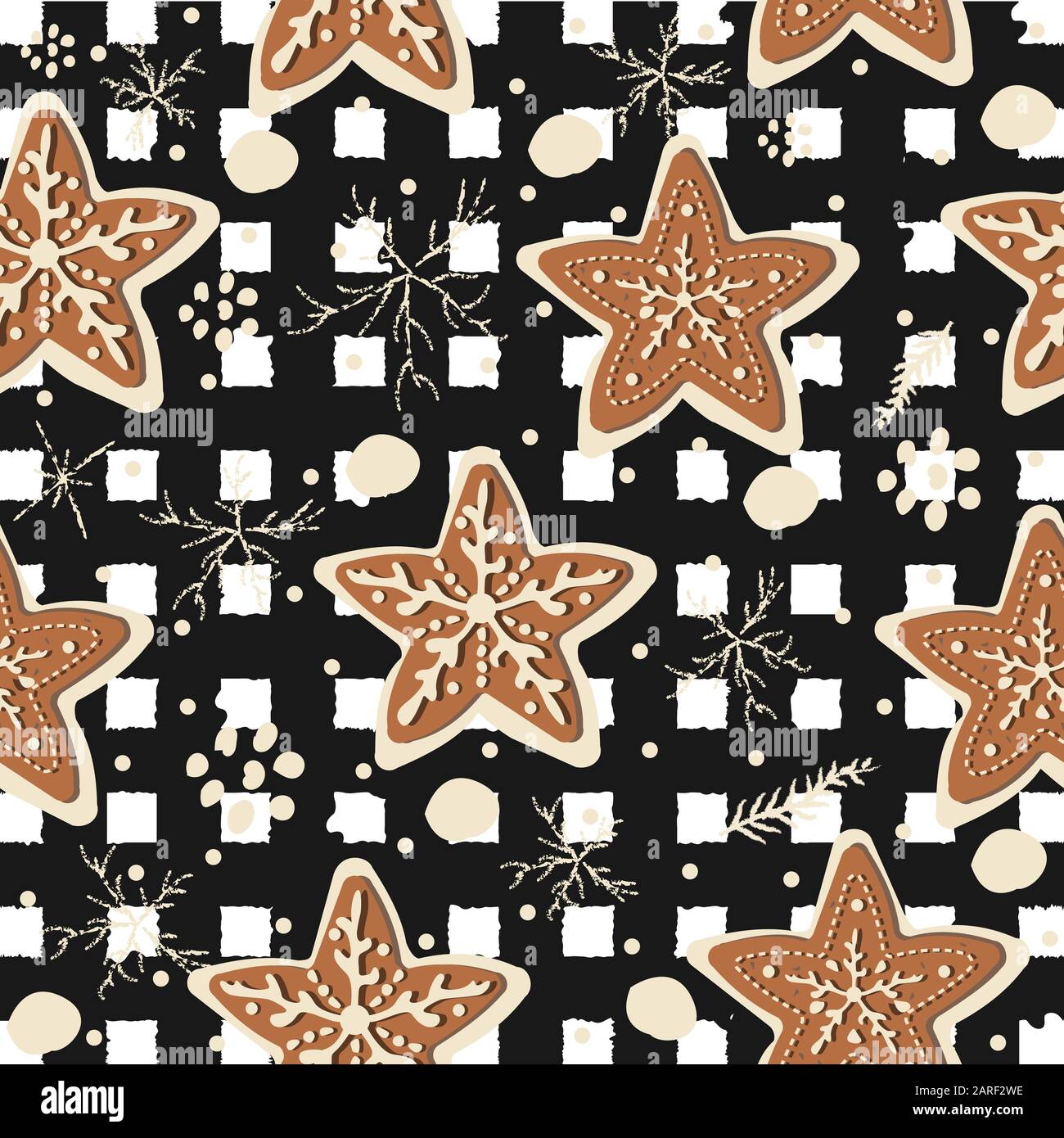 Gingerbread cookie seamless background. Creative Design. Vector ...