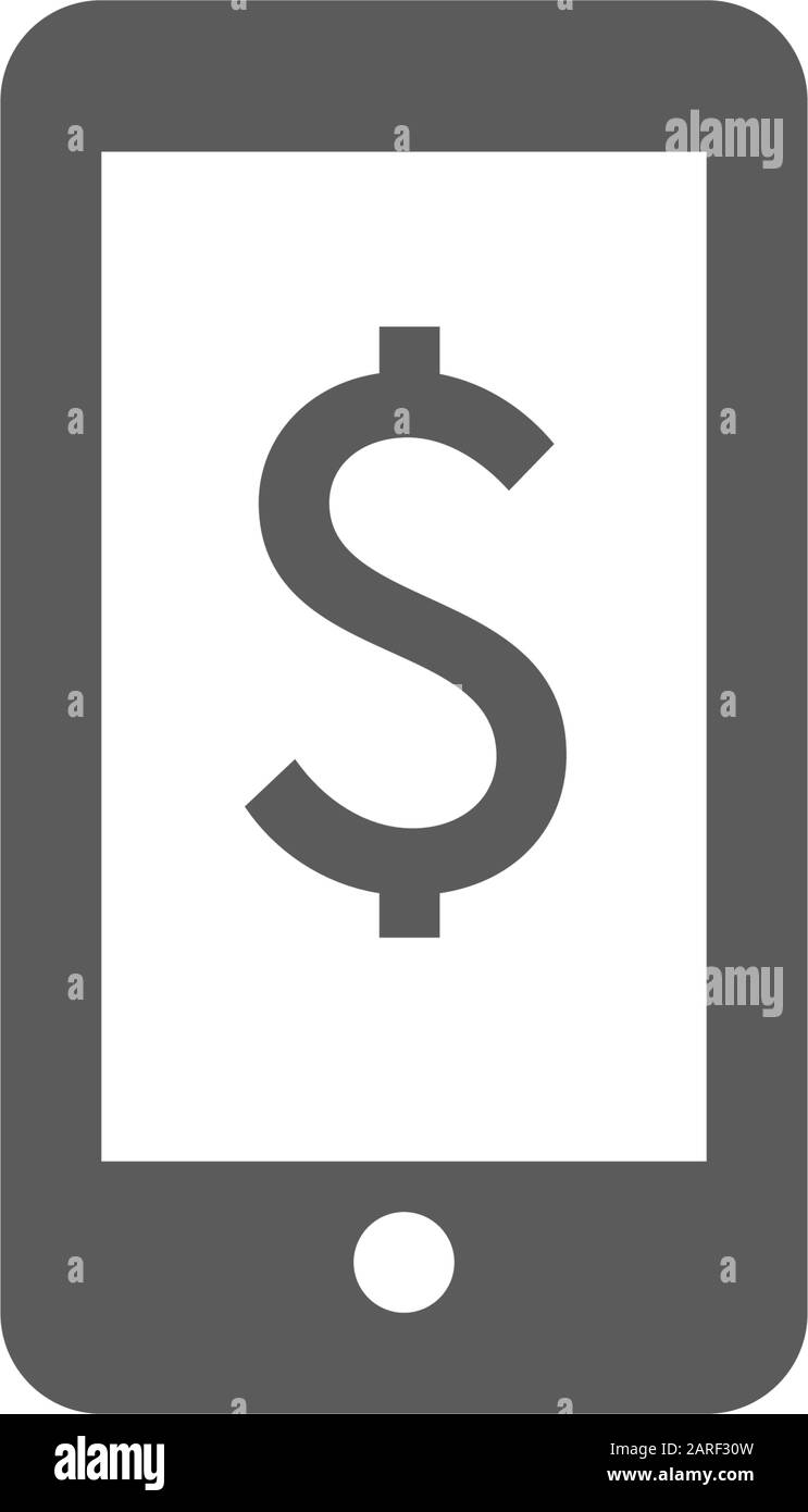 Payment with smartphone icon, online mobile payment sign isolated on white background Stock ...