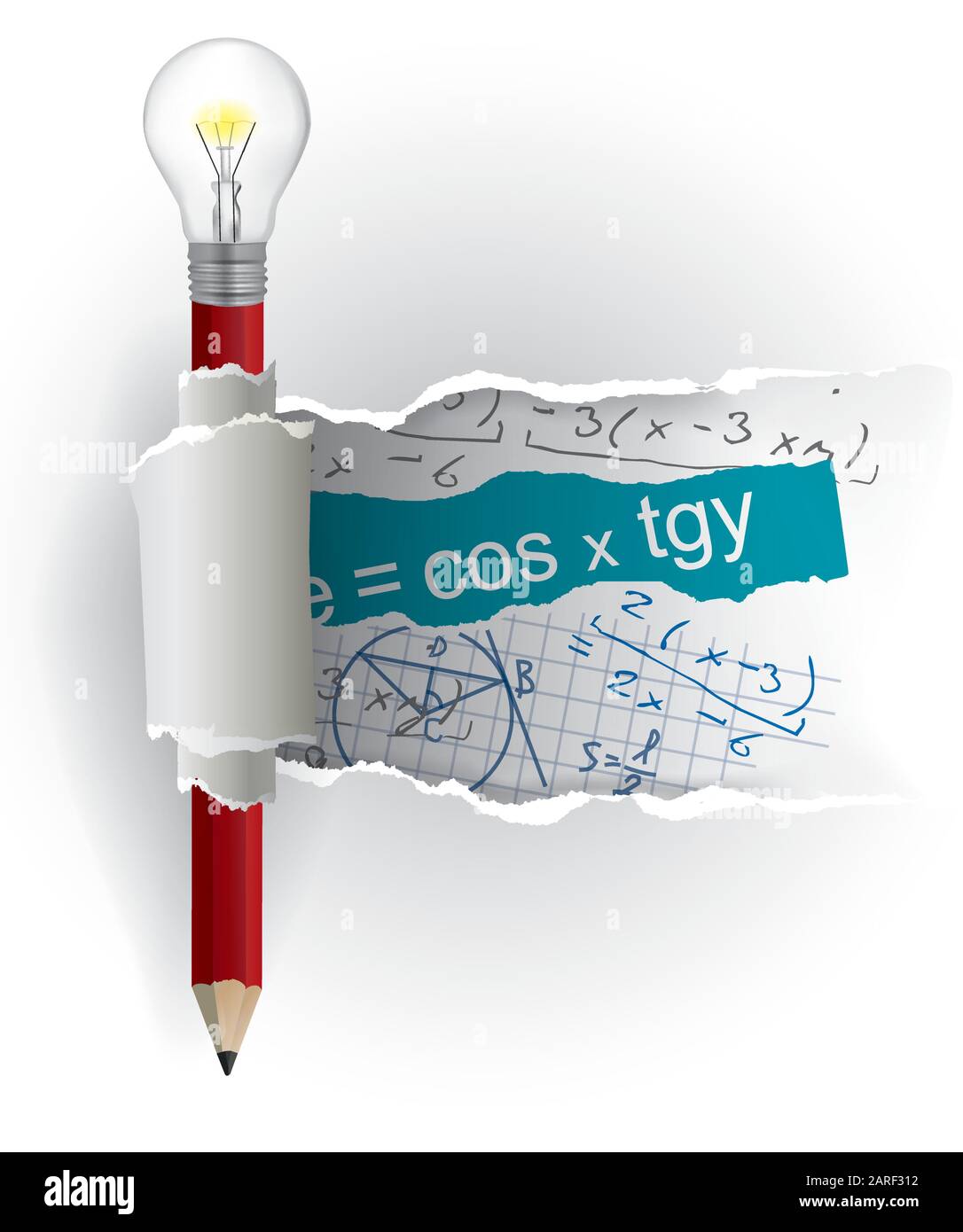 Mathematics formulas Cheat Sheets. White Torn paper with mathematics ...