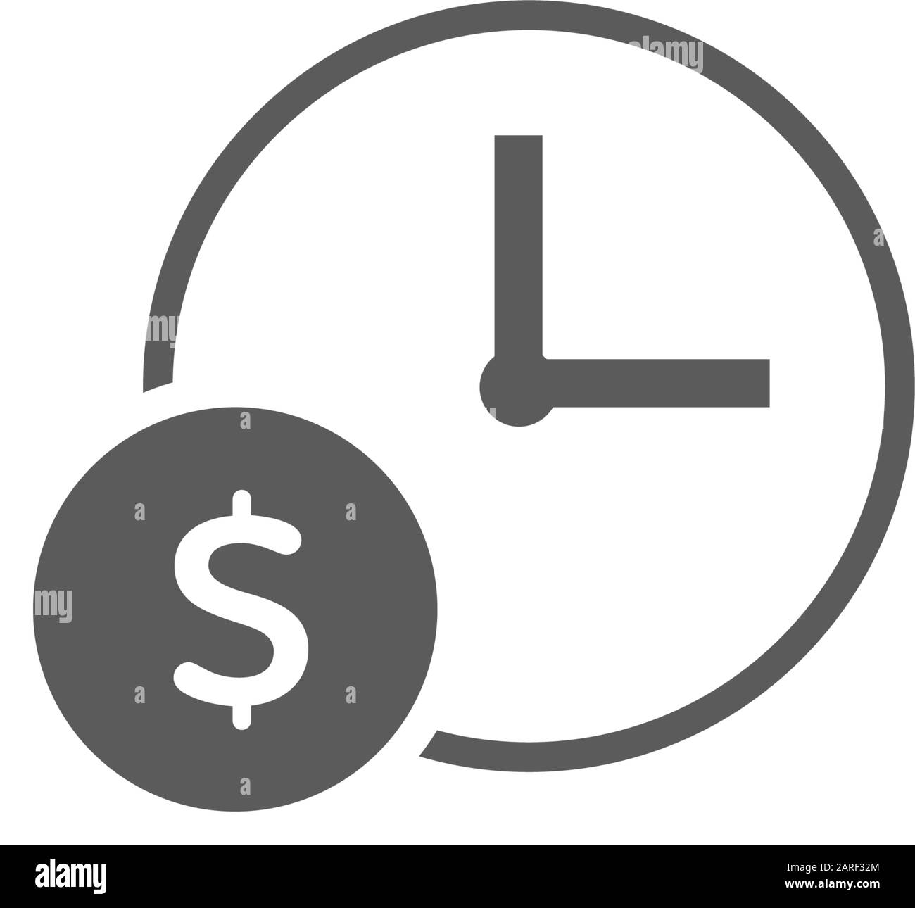 Payment history, hourglass and money outline icon, line vector sign ...