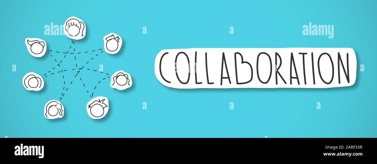 People connected in circle and collaboration inscription Stock Photo ...