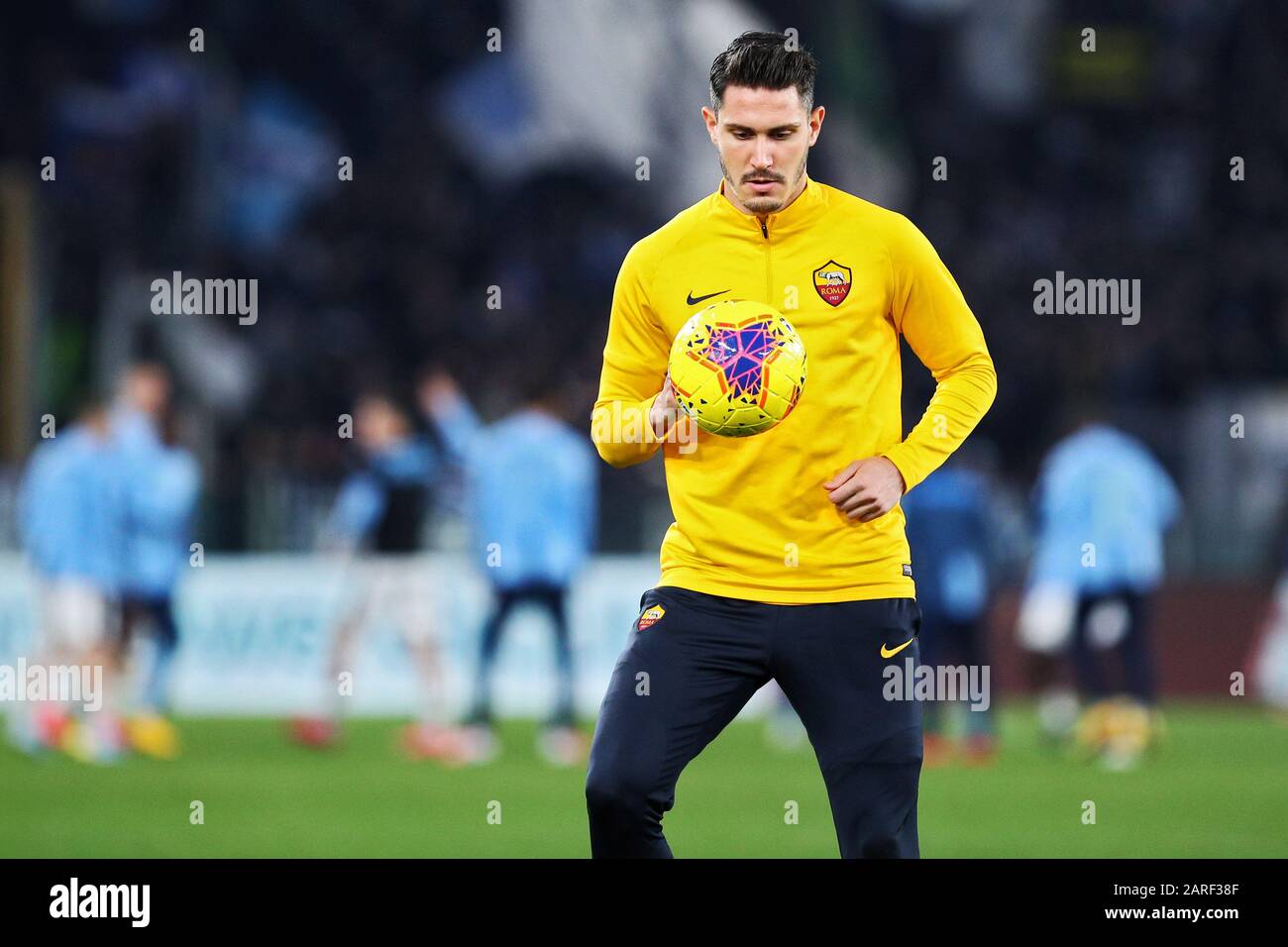 Mert Cetin of Roma warming up before the Italian championship Serie A ...
