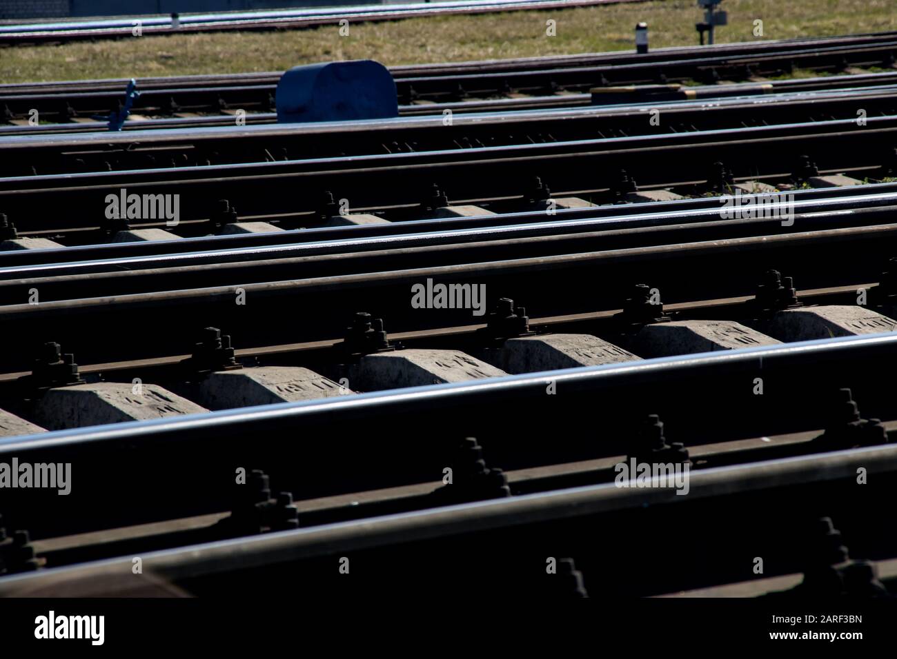 A lot of rail rails close up, background or texture Stock Photo - Alamy