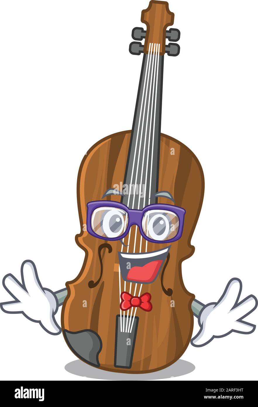 cartoon character of Geek violin in design Stock Vector Image & Art - Alamy
