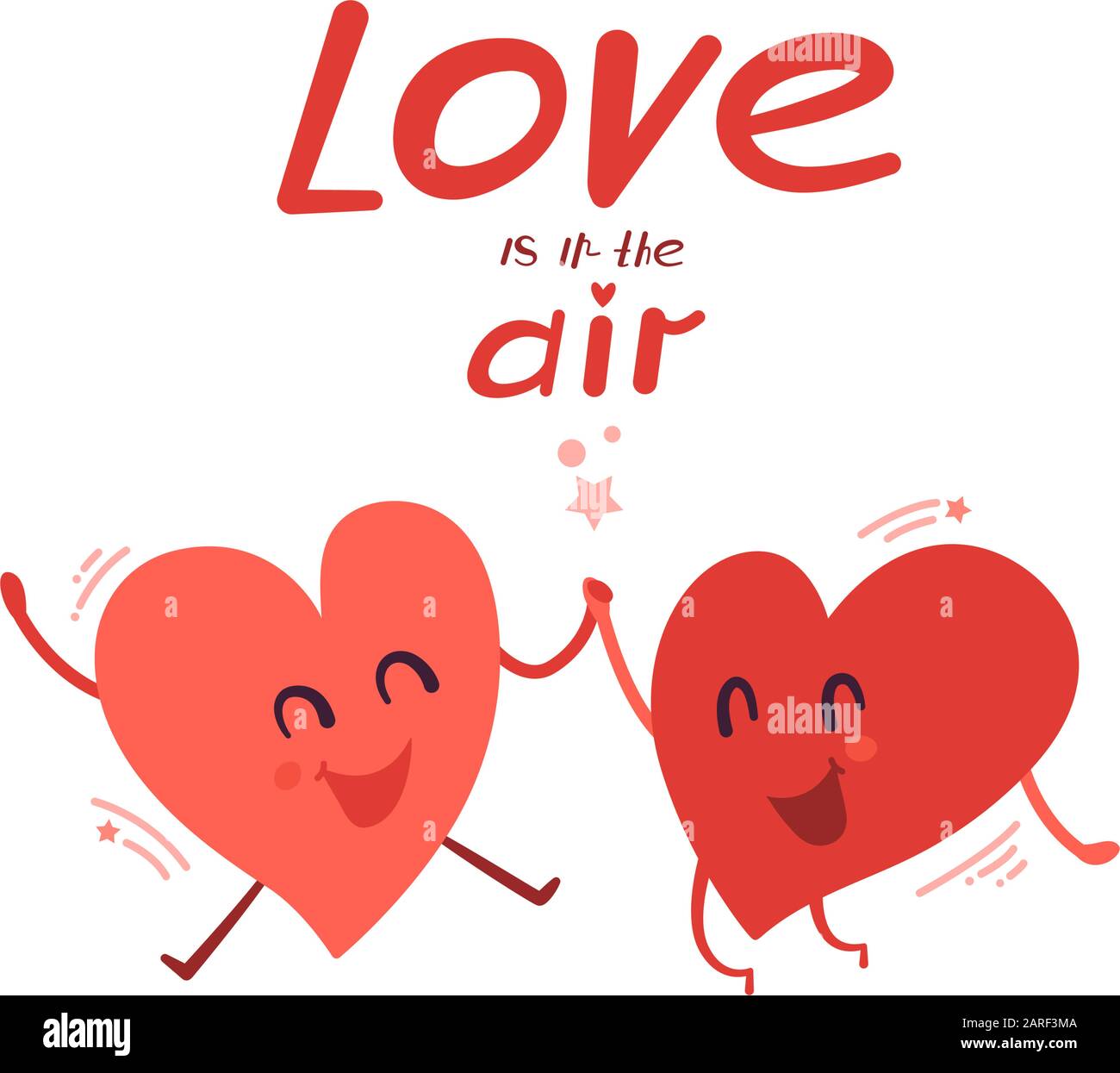 Cute vector illustration isolated on white. Couple in love. Two happy ...