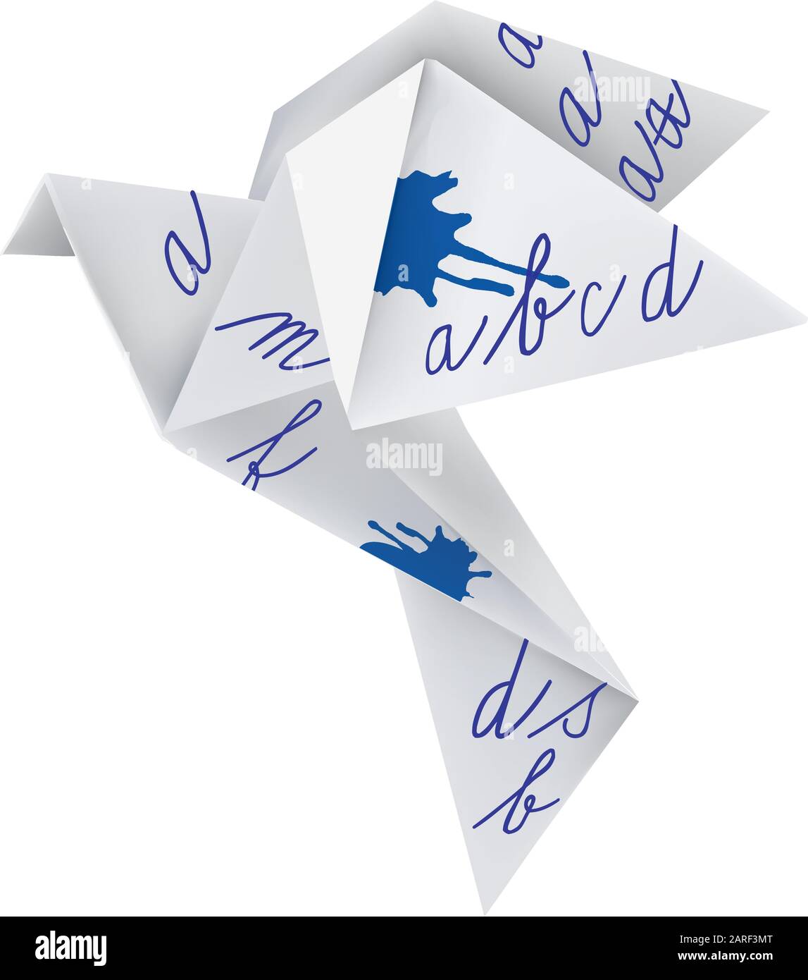 Origami pigeon with school alphabet. Vector available Stock Vector ...