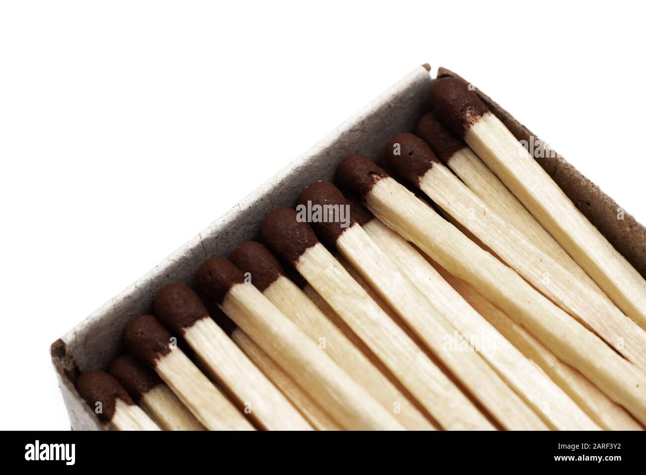 Matchbox close up, isolated on white background, macro photo Stock ...