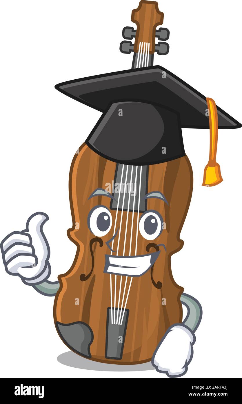 happy and proud of violin wearing a black Graduation hat Stock Vector ...