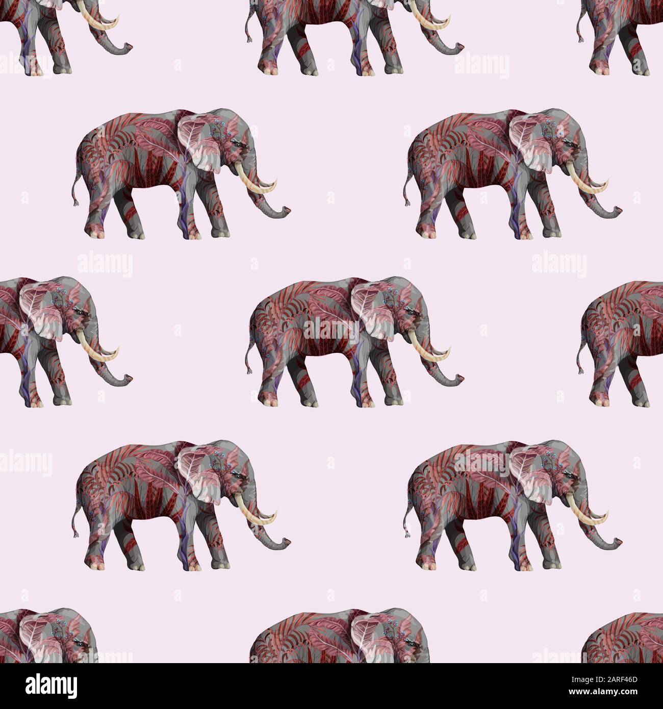 Seamless pattern with elephants. Vector Stock Vector Image & Art - Alamy