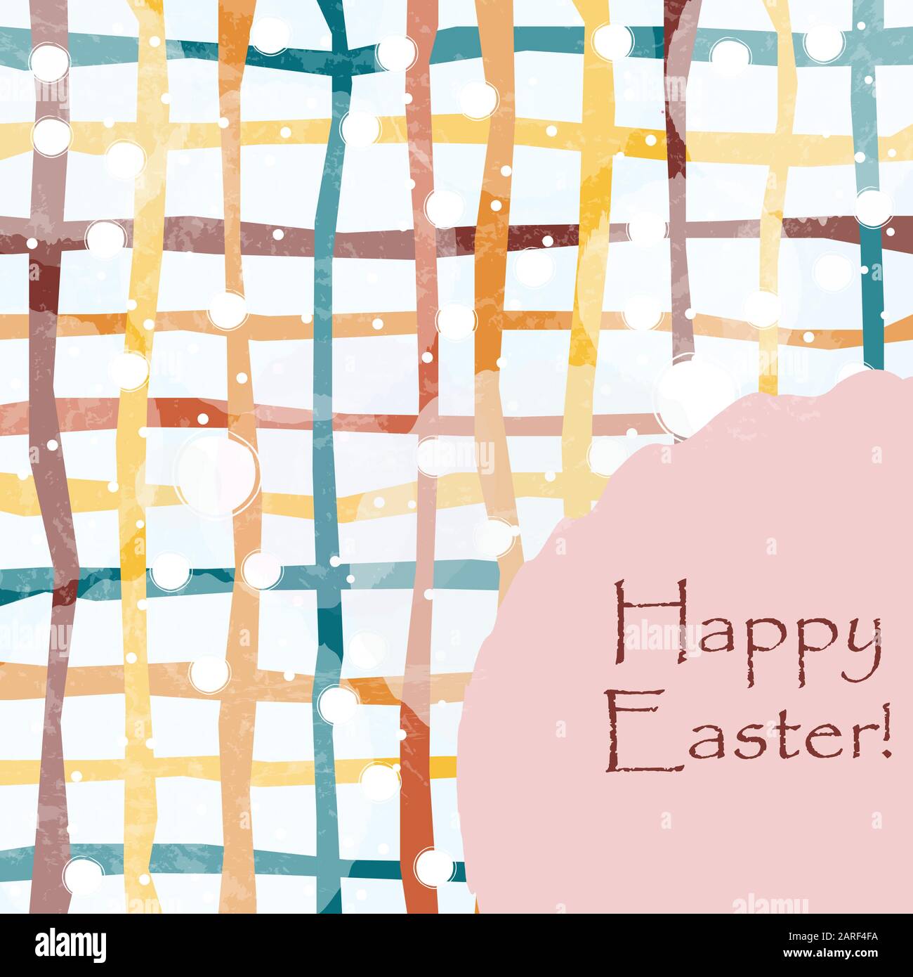 Happy Easter Congratulations card with white bubbles. Vector ...