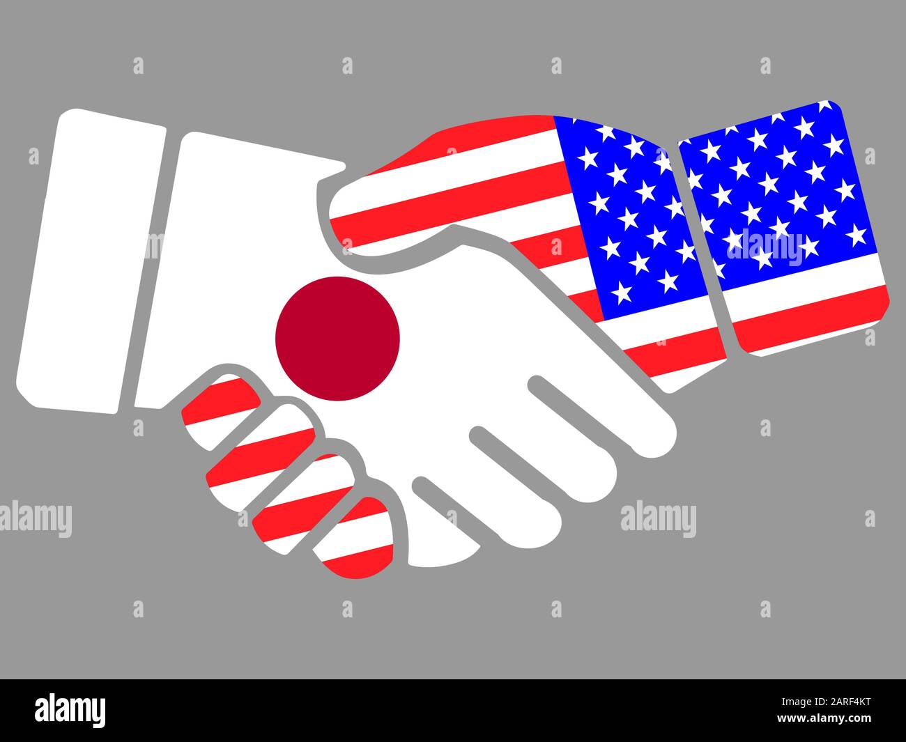 Japan and USA flags Handshake vector Stock Vector Image & Art - Alamy